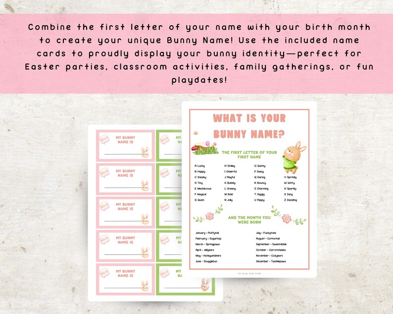 Easter Bunny Name Game: Printable Classroom Activity (PDF) - Etsy