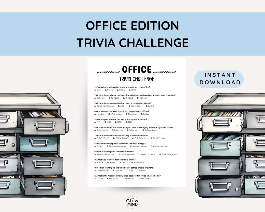 Office Trivia Challenge, Team-building Trivia Game, Fun Printable Game ...