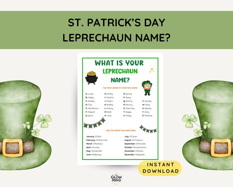 What is Your Leprechaun Name, St. Patrick's Day Leprechaun Name ...