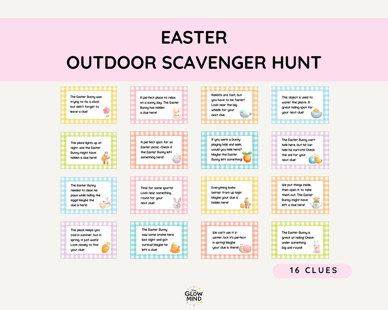 Easter Outdoor Scavenger Hunt Game: Printable Clues (PDF Download) - Etsy