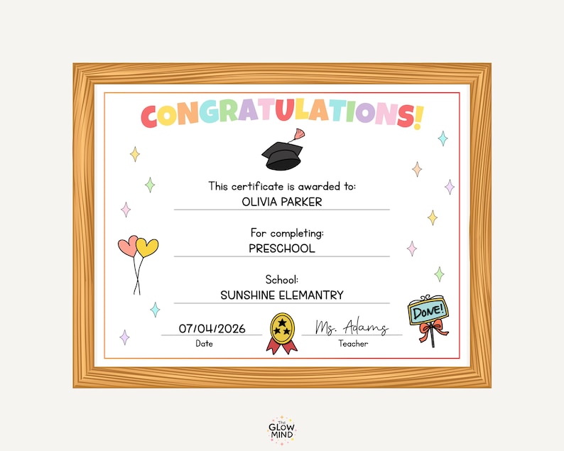 Preschool Graduation Certificate Printable: Keepsake Diploma (PDF ...