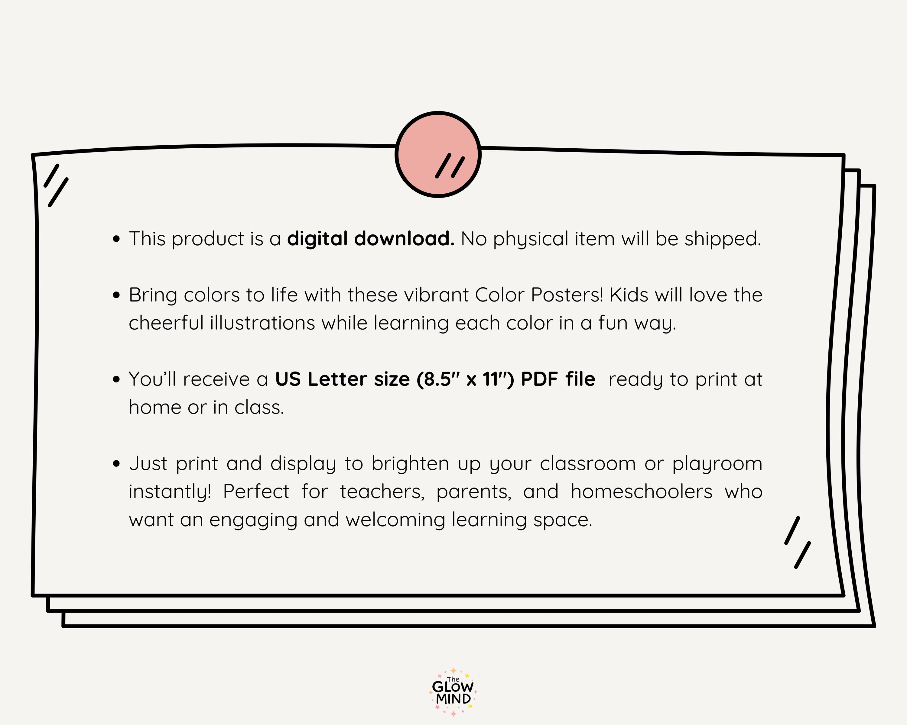 Classroom Color Poster Set: Educational Wall Art (digital Download) - Etsy
