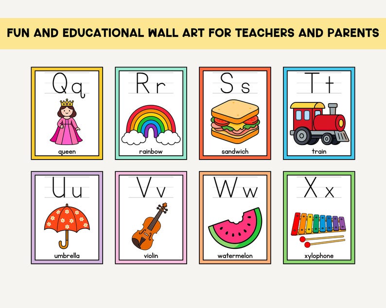 Colorful ABC Alphabet Posters: Classroom & Homeschool Decor (PDF) - Etsy