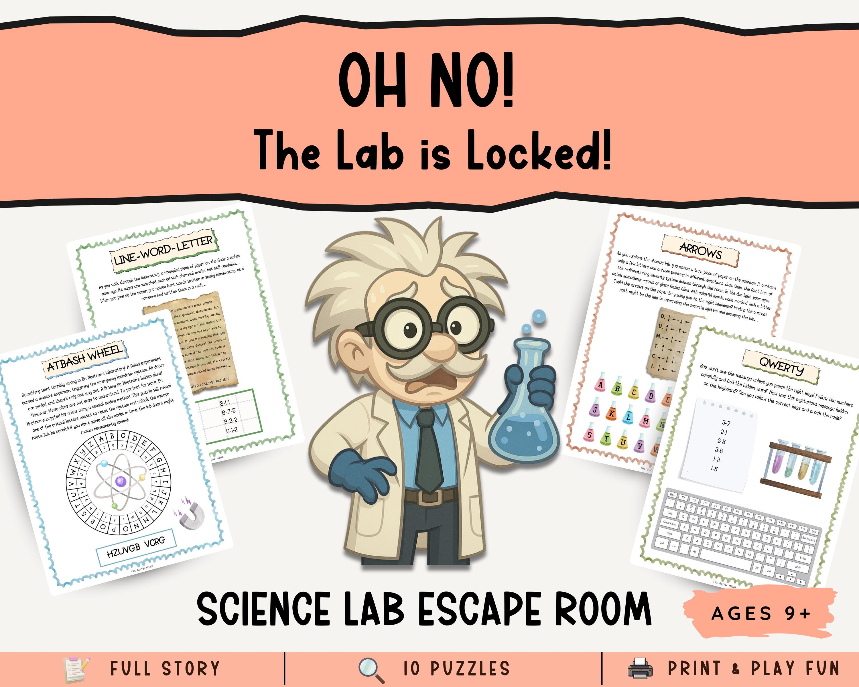 Science Lab Escape Room Game: Kids Mystery Puzzle (printable) - Etsy