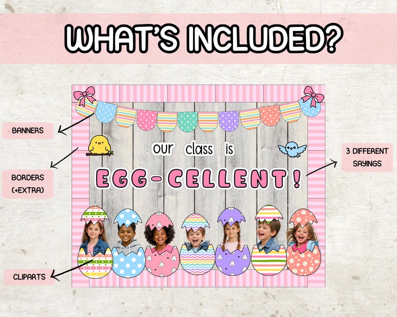 Our Class is Egg-cellent | Easter Egg Bulletin Board Kit | Printable ...