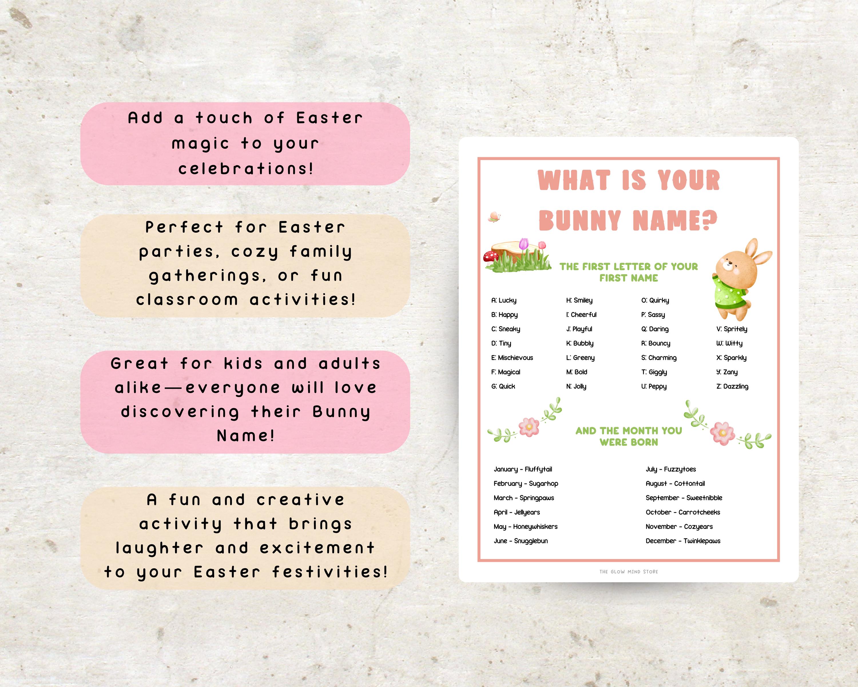 Easter Bunny Name Game: Printable Classroom Activity (PDF) - Etsy