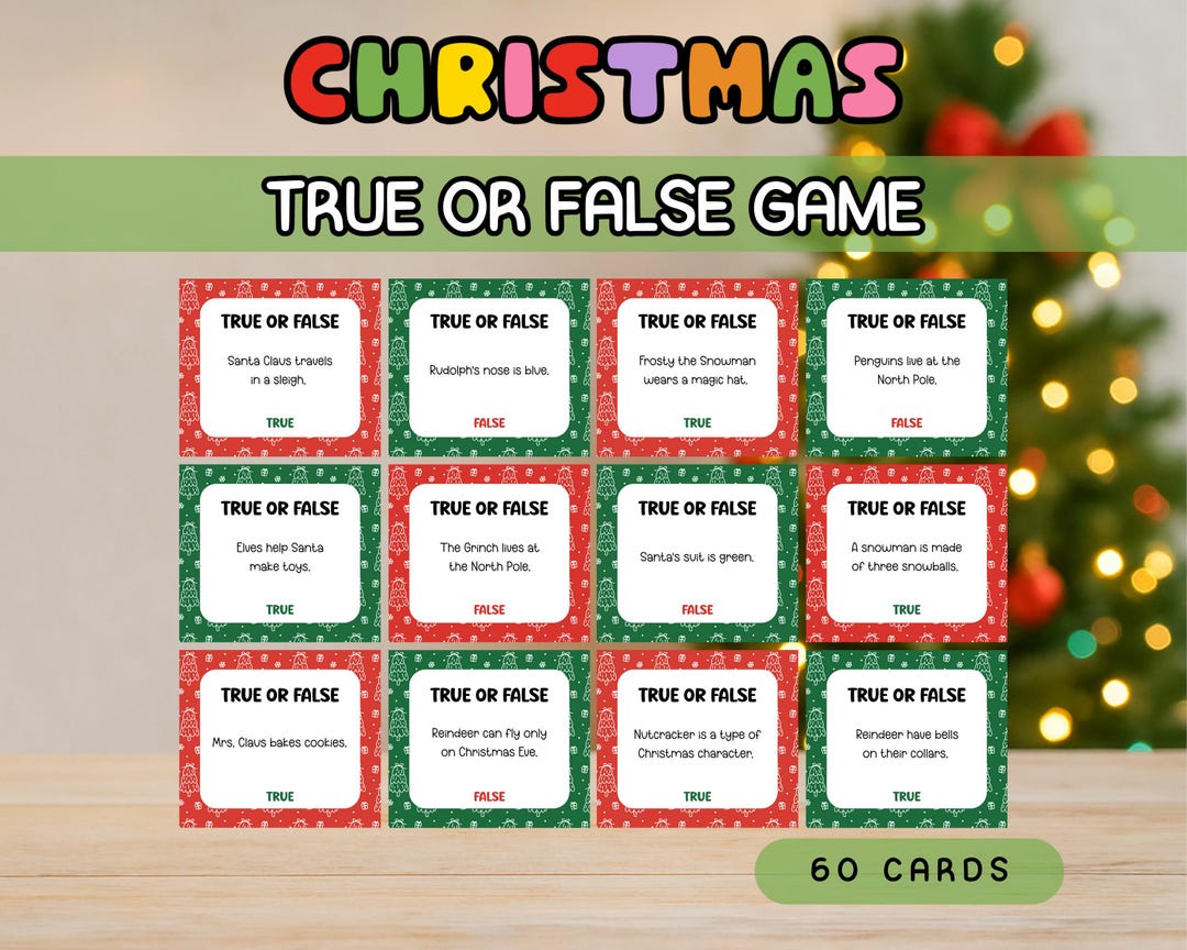 Printable Christmas True or False Game for Kids | Classroom Christmas ...