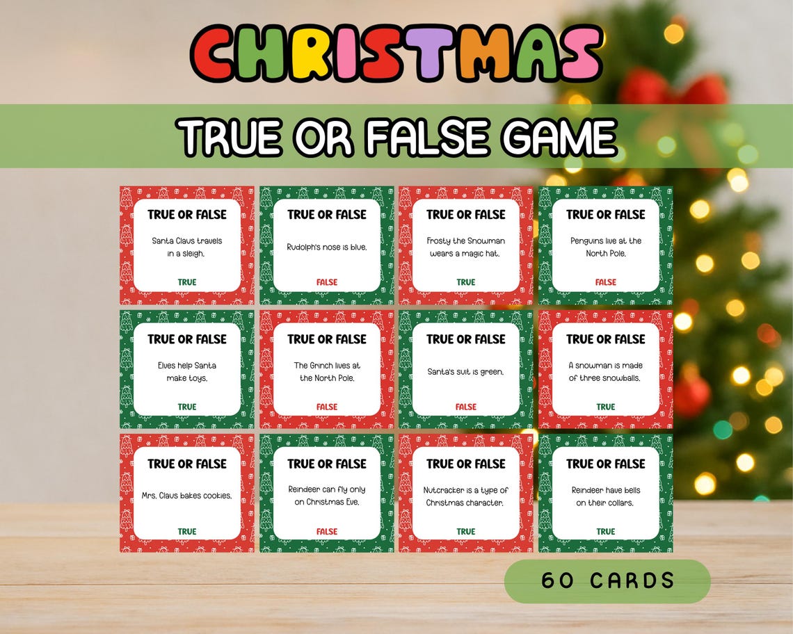 Printable Christmas True or False Game for Kids | Classroom Christmas ...