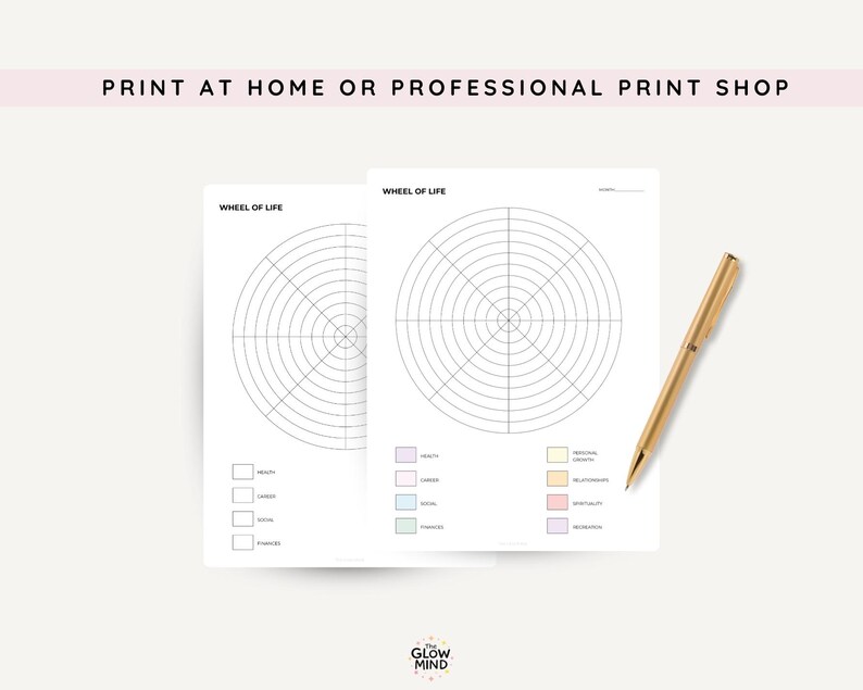 Wheel of Life Planner, Life Balance Chart, Printable Wheel of Life ...