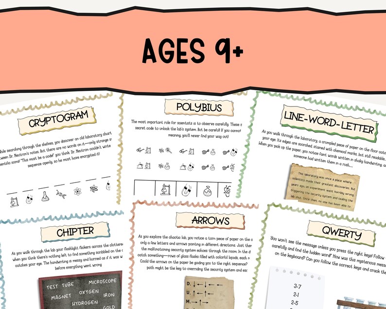 Science Lab Escape Room Game: Kids Mystery Puzzle (printable) - Etsy