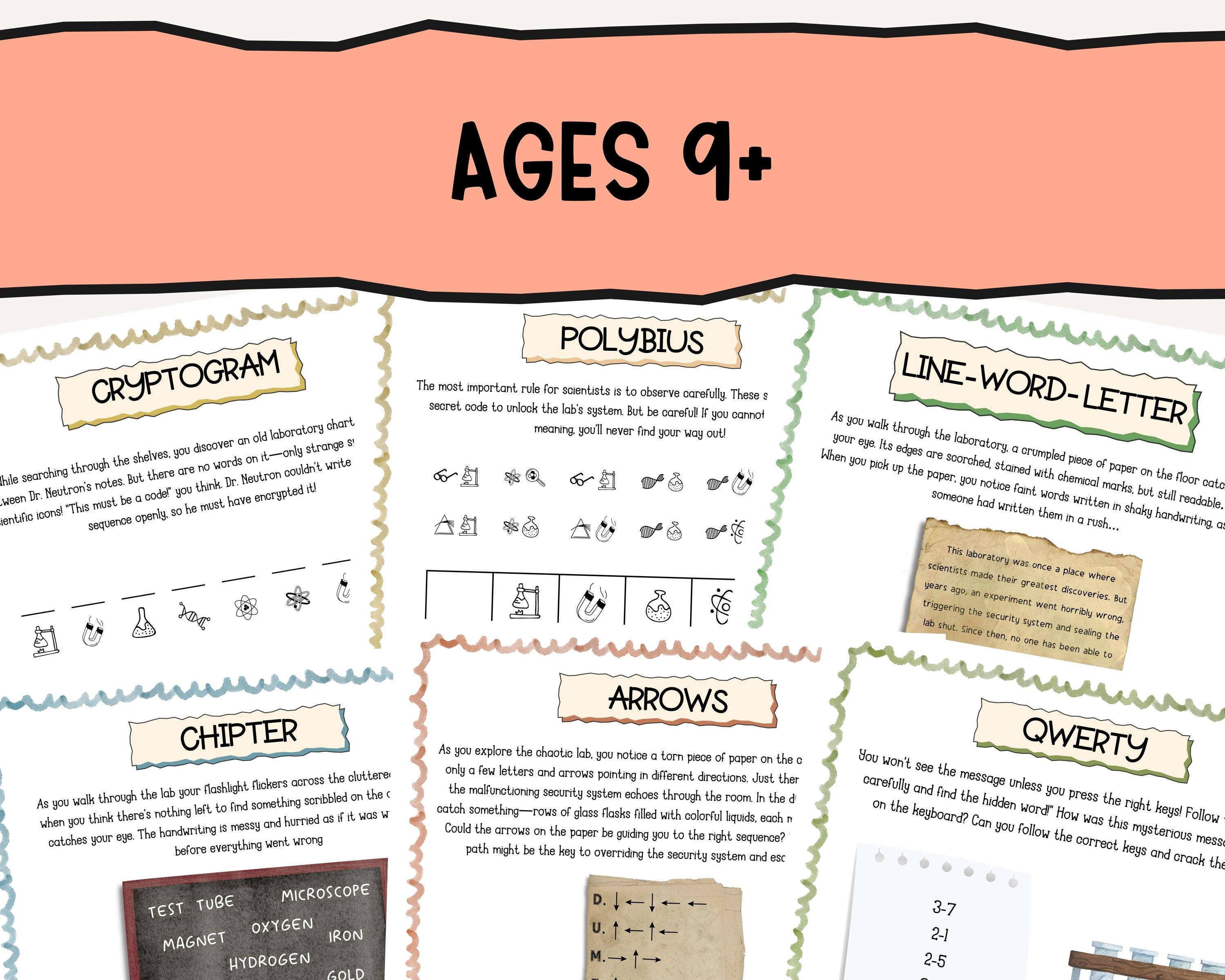 Science Lab Escape Room Game: Kids Mystery Puzzle (printable) - Etsy