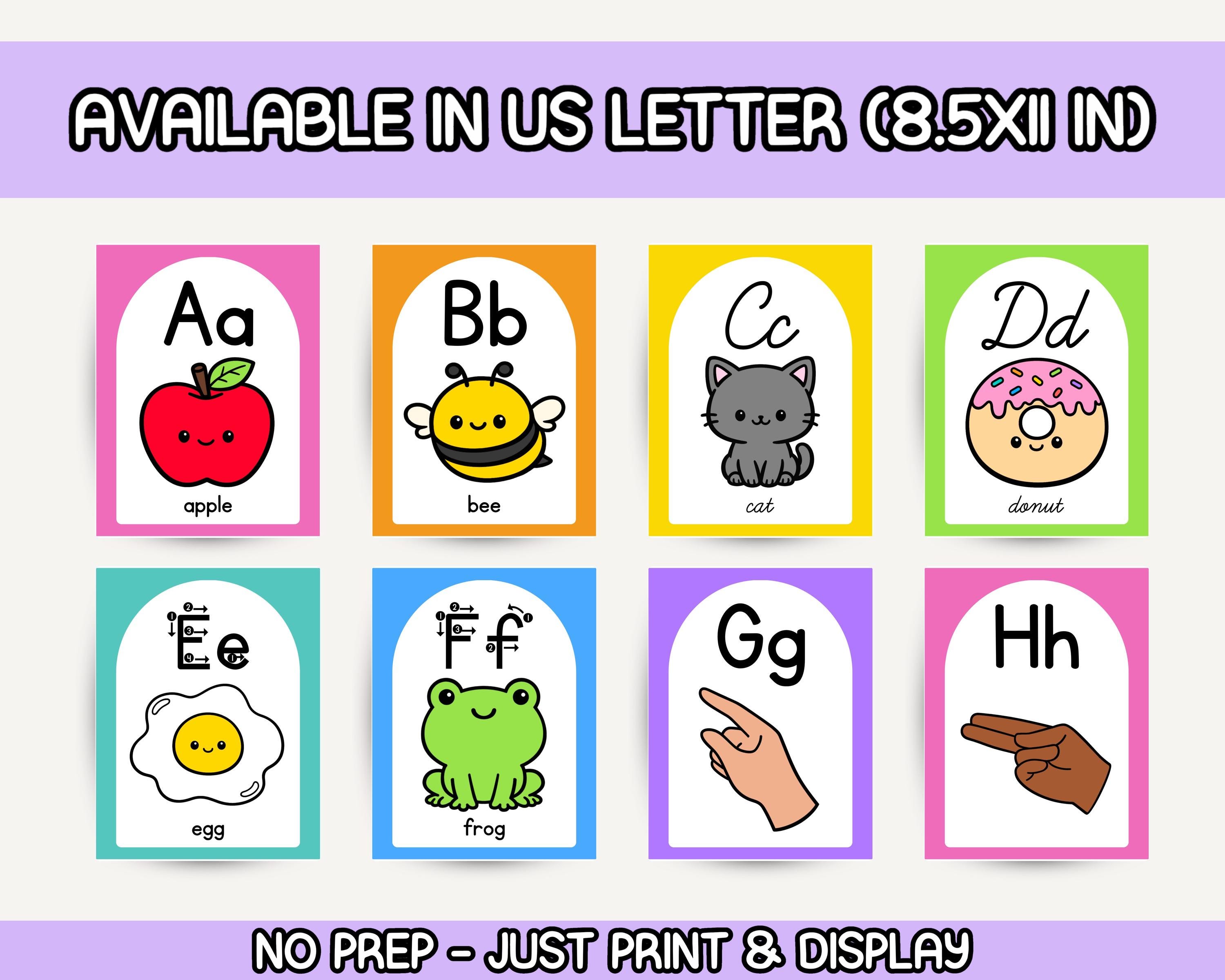 Alphabet Posters A-Z | 4 Learning Styles | Cursive, ASL, Letter ...