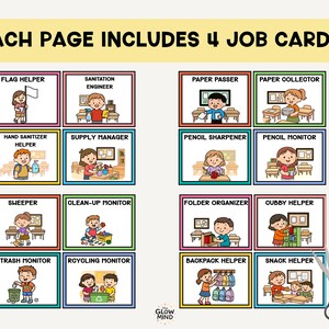 Classroom Job Chart: Fun, Colorful Cards & Editable Name Tags (PDF) - Etsy