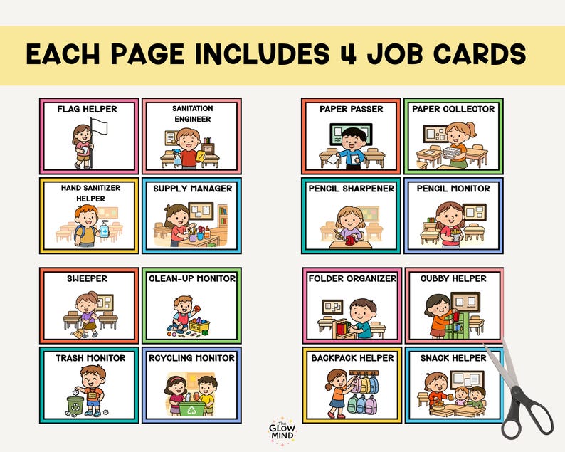Classroom Job Chart: Fun, Colorful Cards & Editable Name Tags (PDF) - Etsy