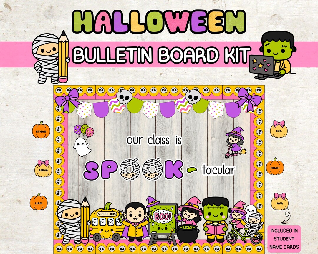 Halloween Bulletin Board Kit, Spooky Classroom Decor (PDF) - Etsy