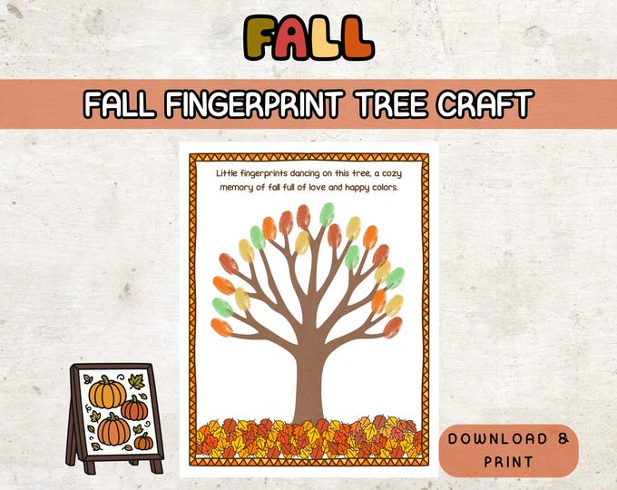 Fall Tree Handprint Craft, Fingerprint Craft, Fall Poem, Preschool ...