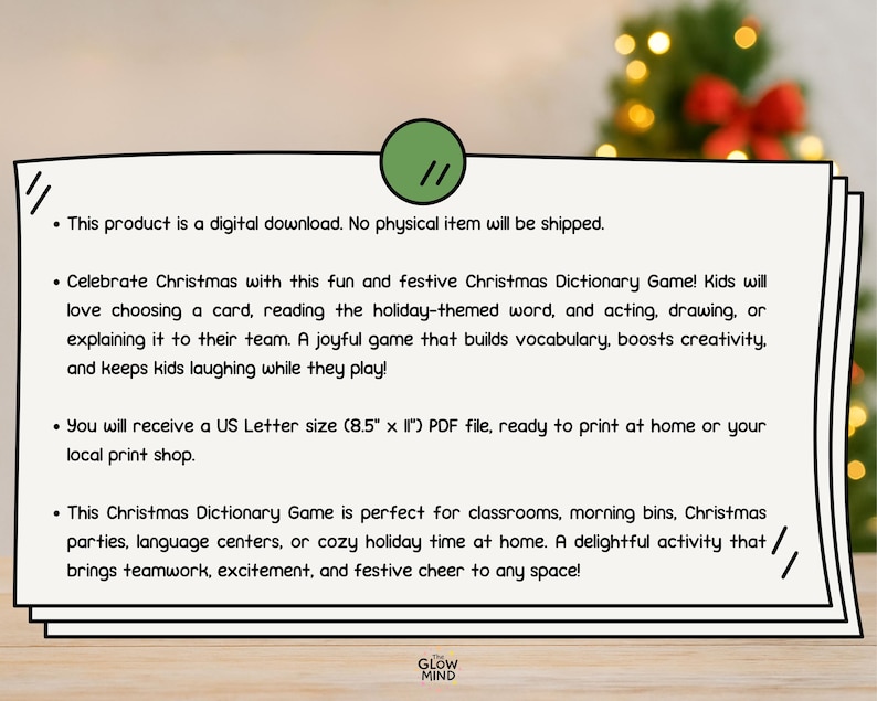 100 Christmas Pictionary Cards | Christmas Eve Activity | Holiday ...