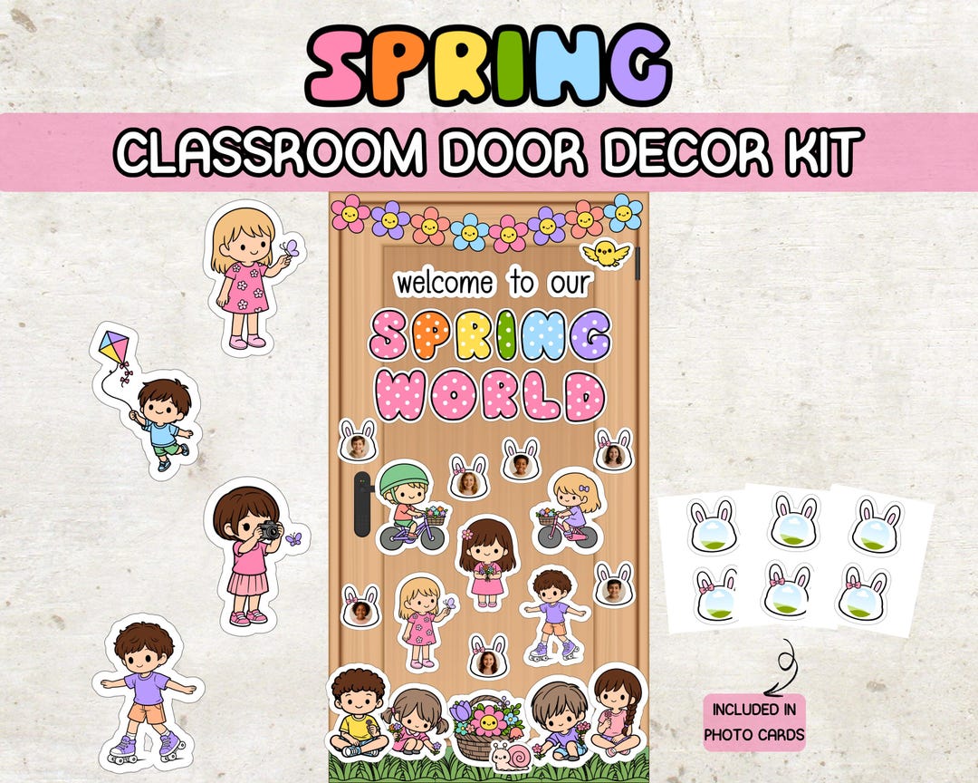 Spring Classroom Door Decor Kit | Welcome to Our Spring World ...