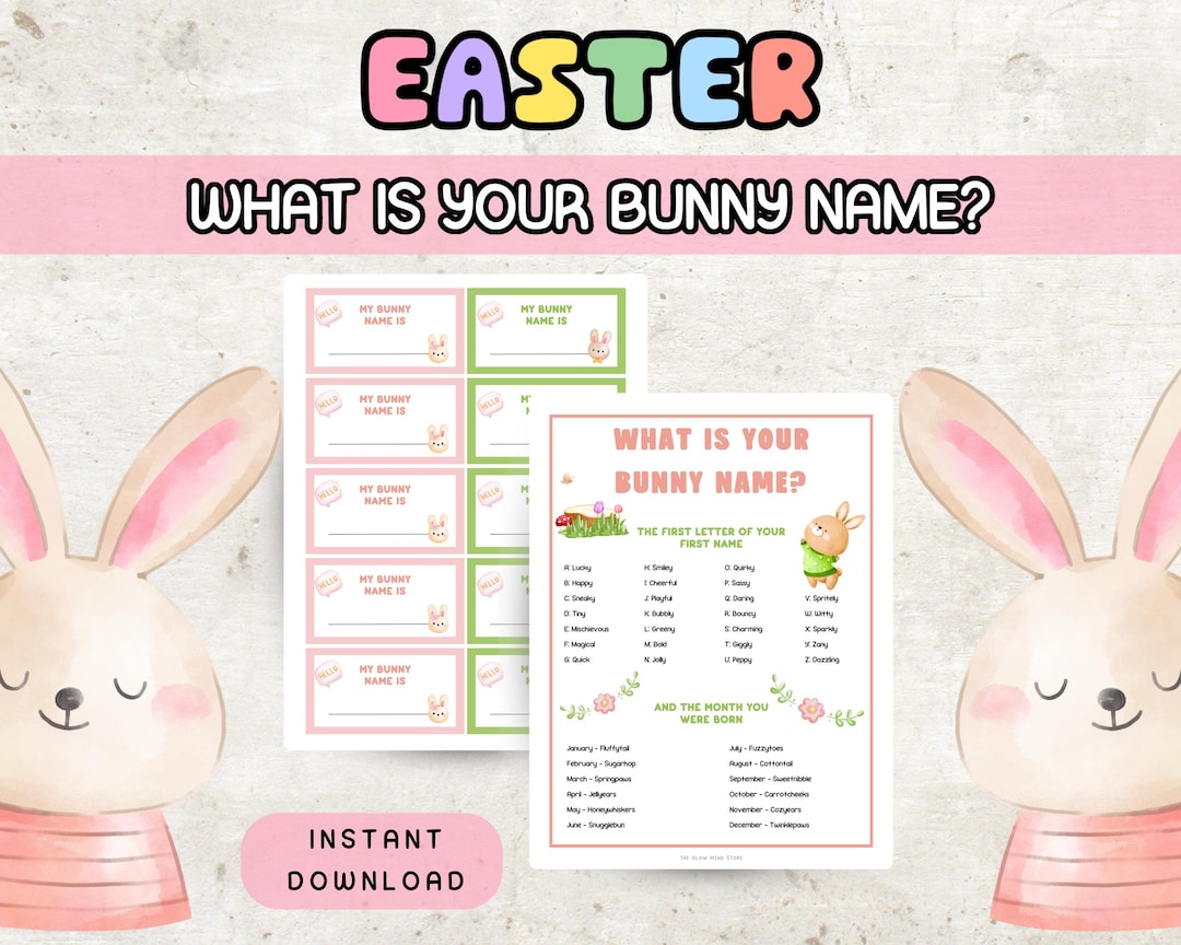 Easter Bunny Name Game: Printable Classroom Activity (PDF) - Etsy