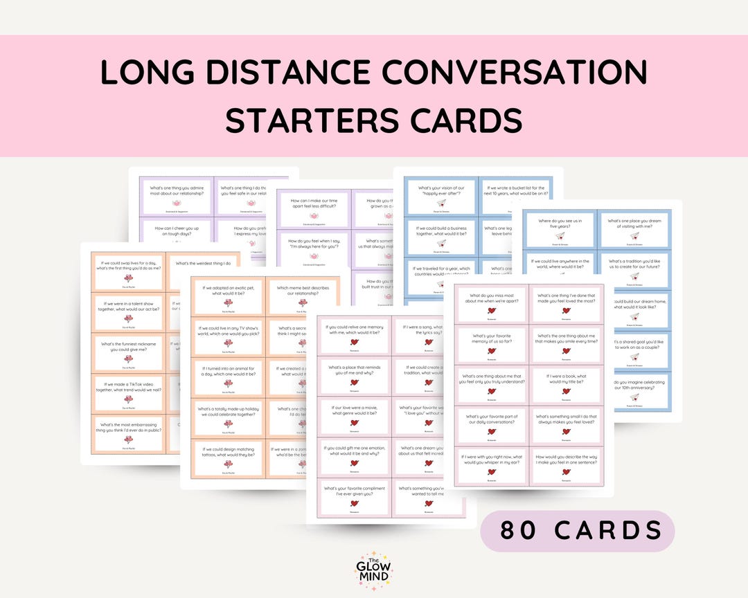 Long Distance Conversation Starters Cards, Couple Conversation Cards ...