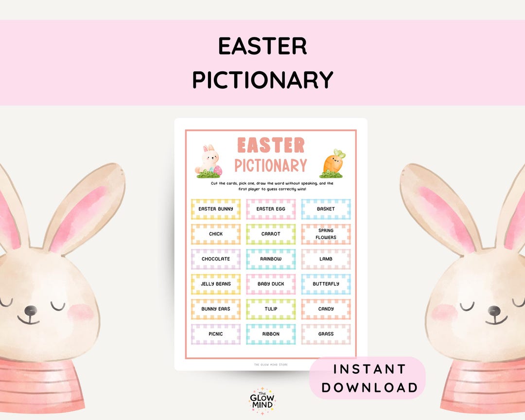 Easter Pictionary Game, Printable Easter Activity for Kids & Family ...
