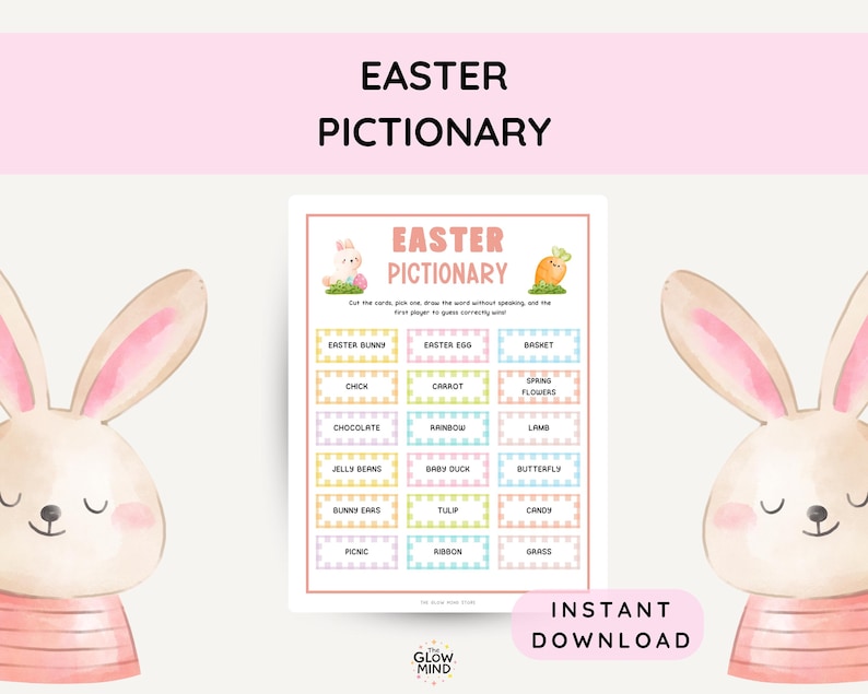 Easter Pictionary Game, Printable Easter Activity for Kids & Family ...
