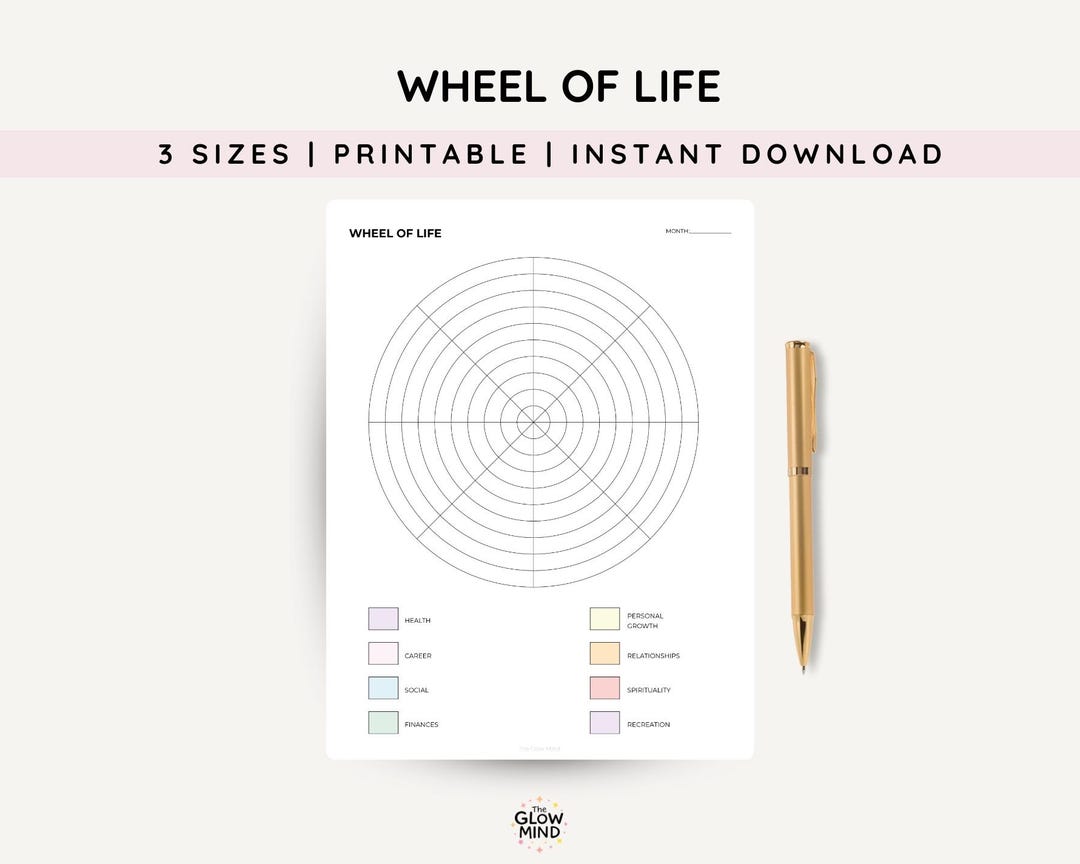 Wheel of Life Planner, Life Balance Chart, Printable Wheel of Life ...