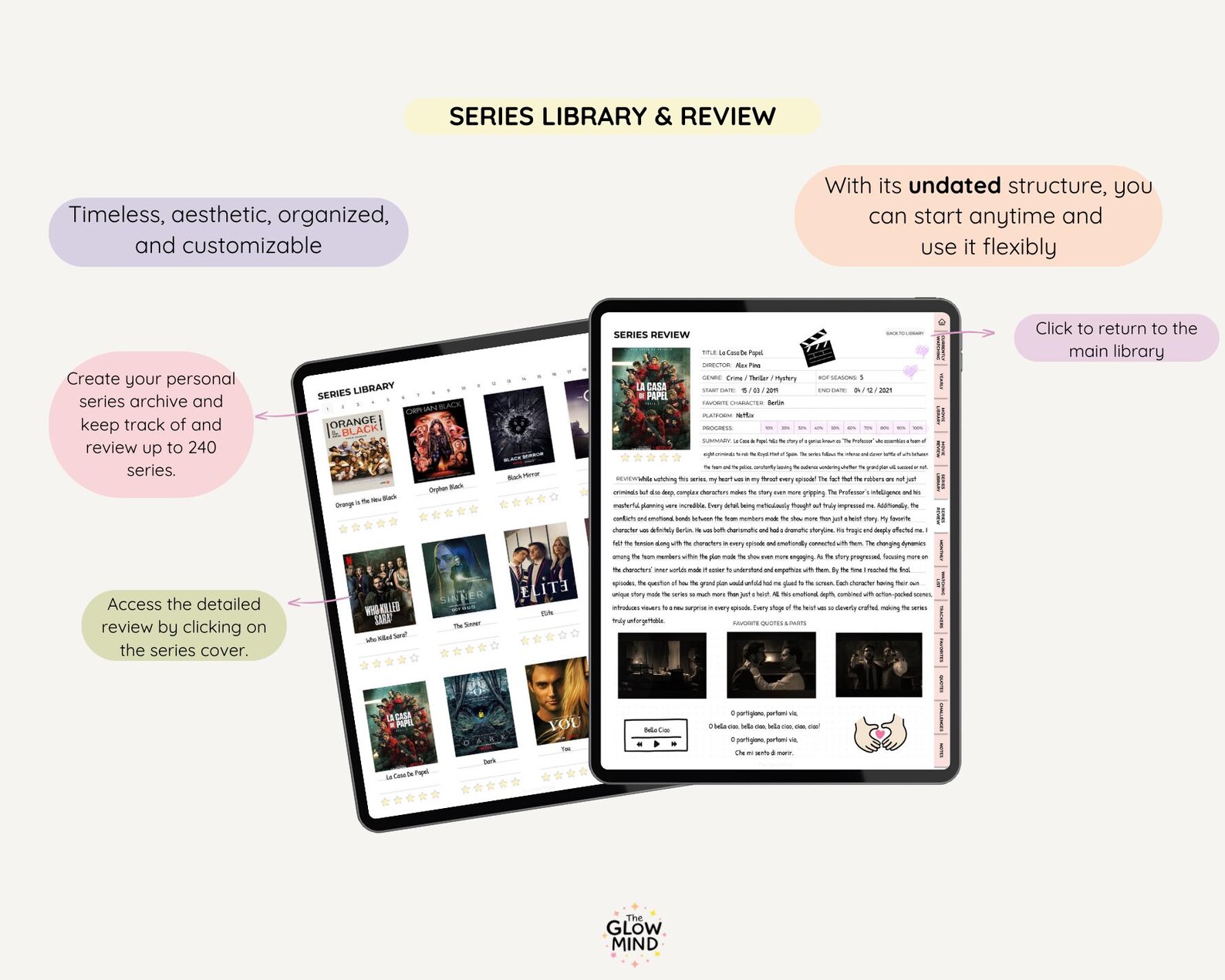 Digital Movie & Series Journal, Hyperlinked Planner for Movie Series ...