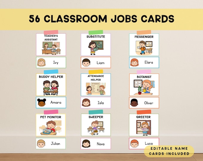 REAL PICTURES: Classroom Jobs | Classroom Visual Task Card | Classroom ...