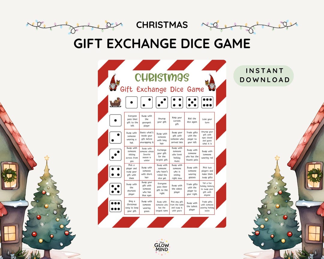 Christmas Dice Game for Fun Gift Exchanges, Interactive Christmas Game ...