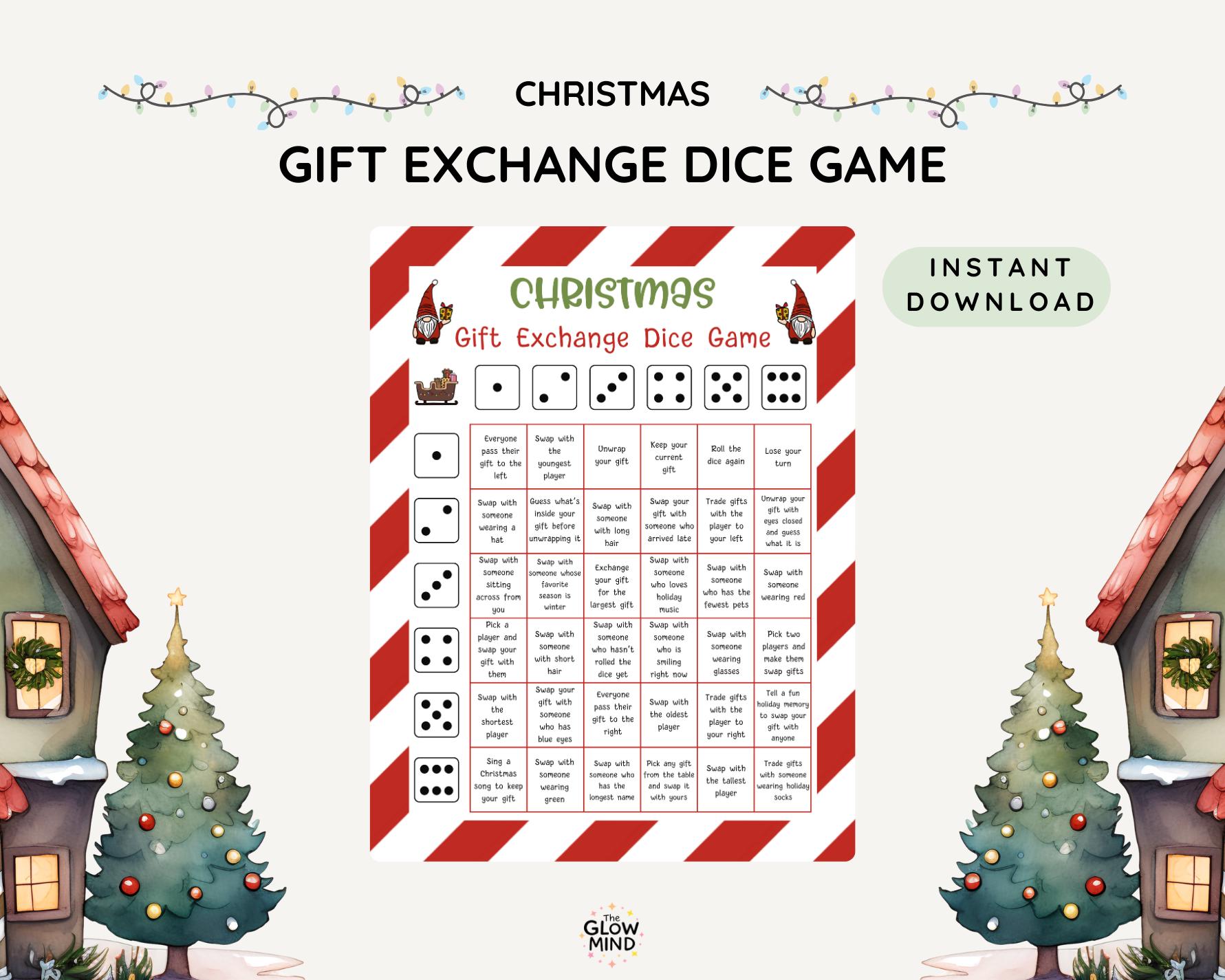 Christmas Dice Game for Fun Gift Exchanges, Interactive Christmas Game ...