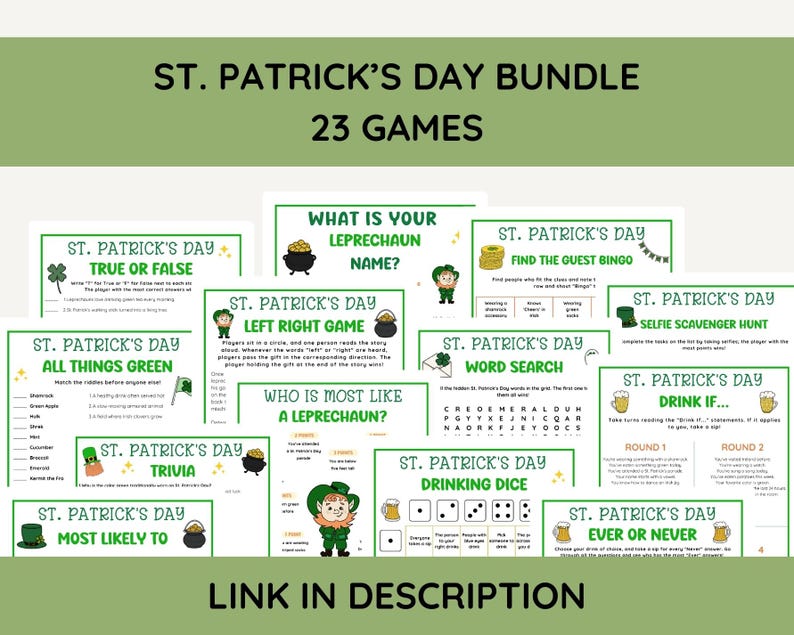 All Things Green Game, St Patricks Day Activity for Kids, Printable St ...