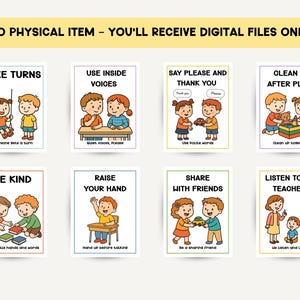 Classroom Rules Posters: Bright & Positive Signs (printable PDF ...
