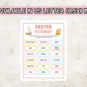 Easter Pictionary Game: Printable Easter Spring Activity (PDF) - Etsy