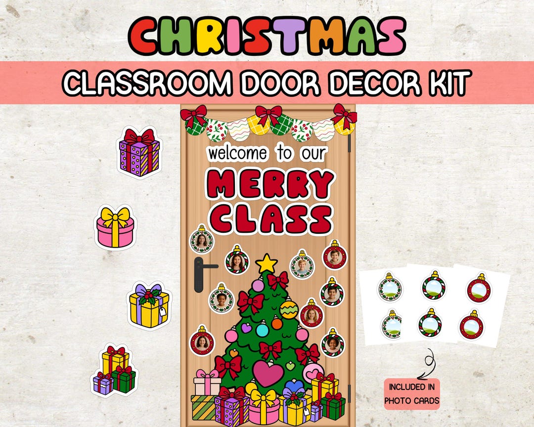 Christmas Classroom Door Decor – Welcome to Our Merry Class Door Kit - Etsy