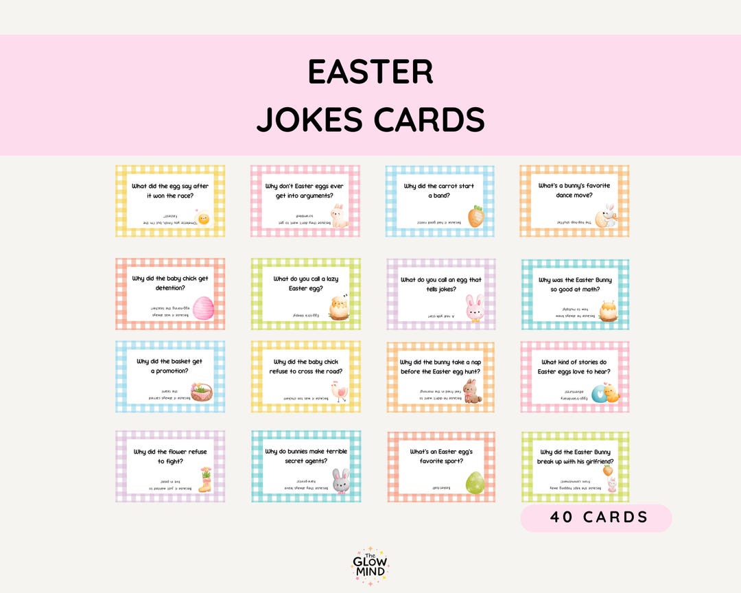 Easter Joke Cards, Printable Lunchbox Notes for Kids, Family, Kids ...