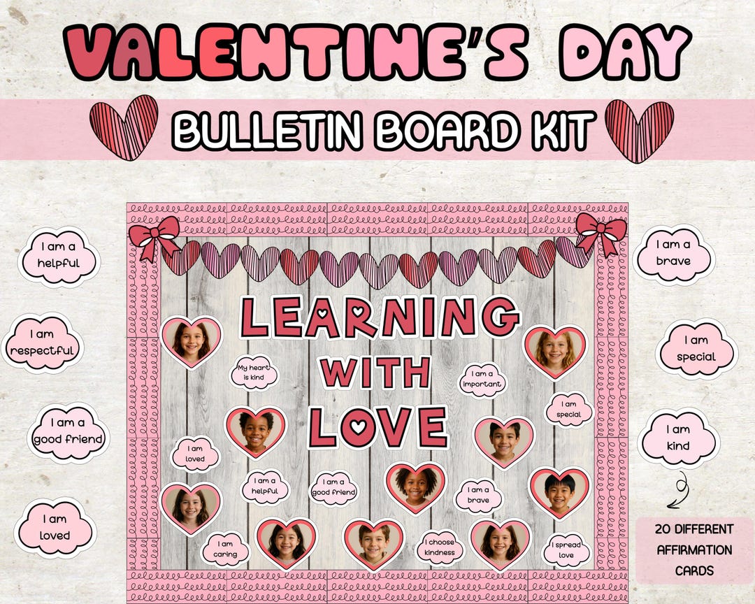 Valentine's Day Bulletin Board Kit, SEL Classroom Decor (PDF) - Etsy