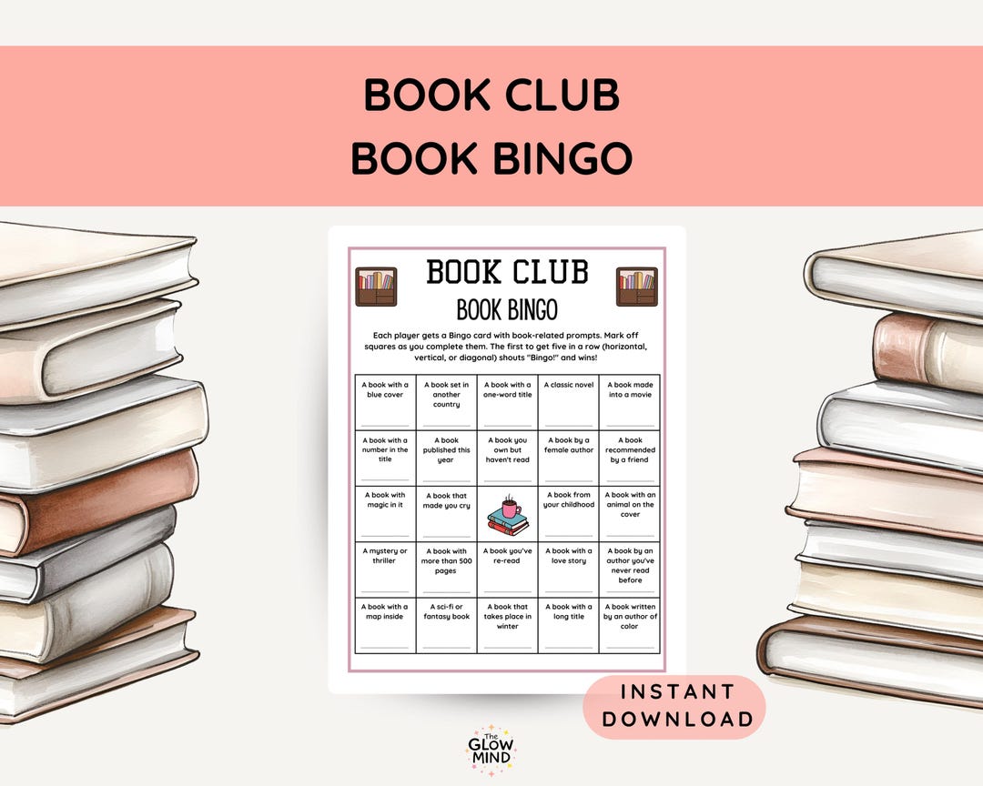 Book Club Bingo Game, Printable Book Bingo Game for Book Lovers, Creative Book Bingo for Reading ...