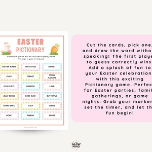 Easter Pictionary Game, Printable Easter Activity for Kids & Family ...