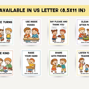 Classroom Rules Posters: Bright & Positive Signs (printable PDF ...