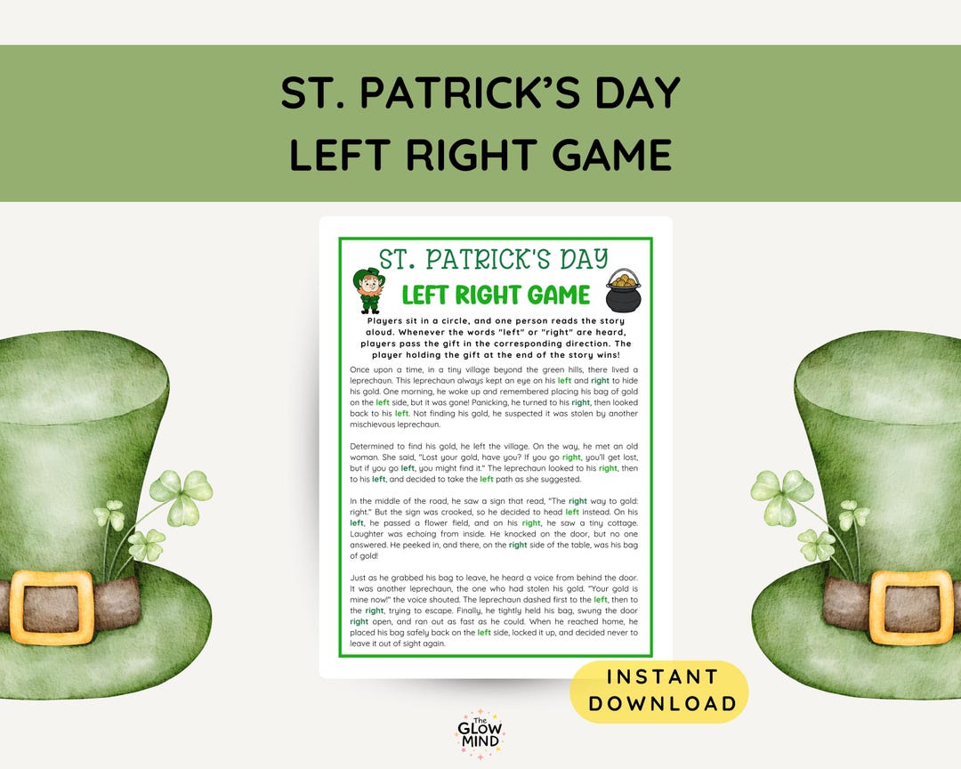 St. Patrick's Day Left Right Game, St. Patrick’s Day Storytelling Game ...