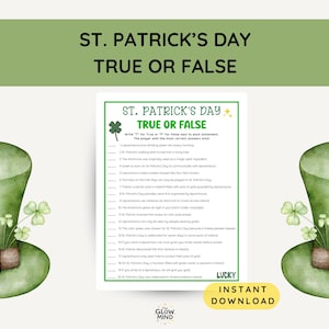 St. Patrick's Day True or False Game: Irish Trivia (PDF) - Etsy