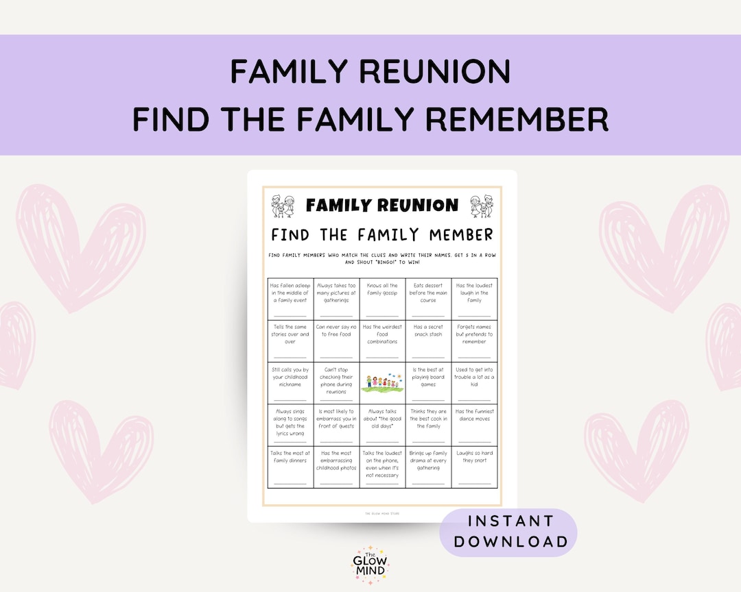 Find the Family Member Game, Printable Family Meeting Activity, Find ...