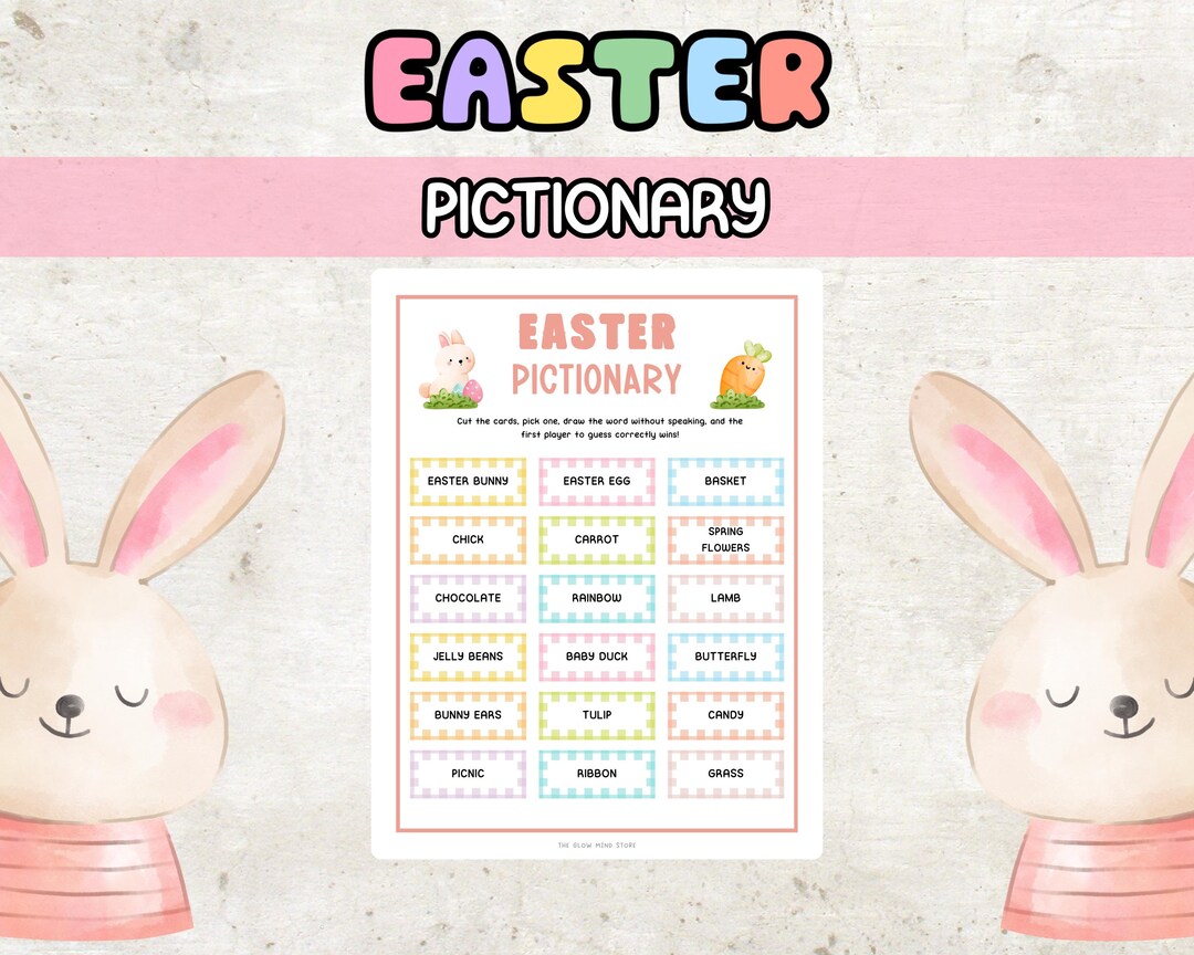 Easter Pictionary Game: Printable Easter Spring Activity (PDF) - Etsy