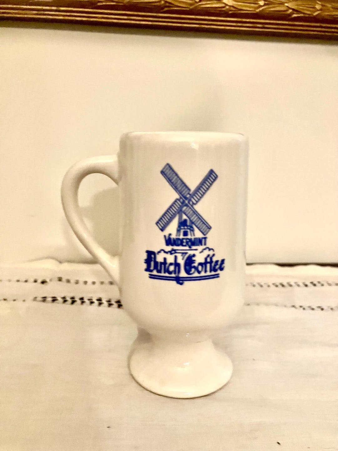 Antique Vandermint Dutch White Coffee Mug W/ Blue Windmill - Etsy