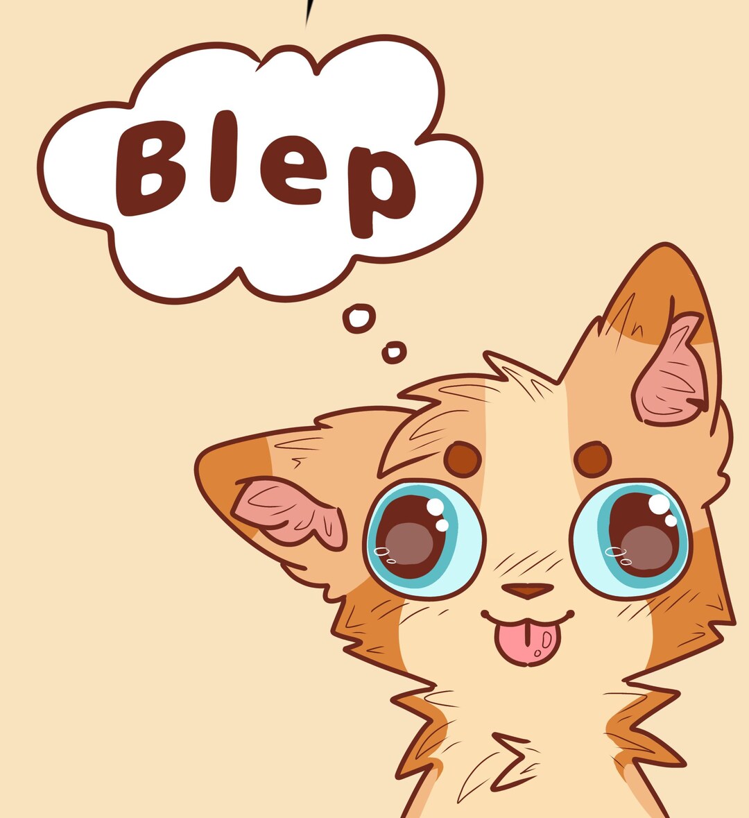 Custom Chibi Furry OC Base Fill Art: Blep Icon (digital Download) - Etsy