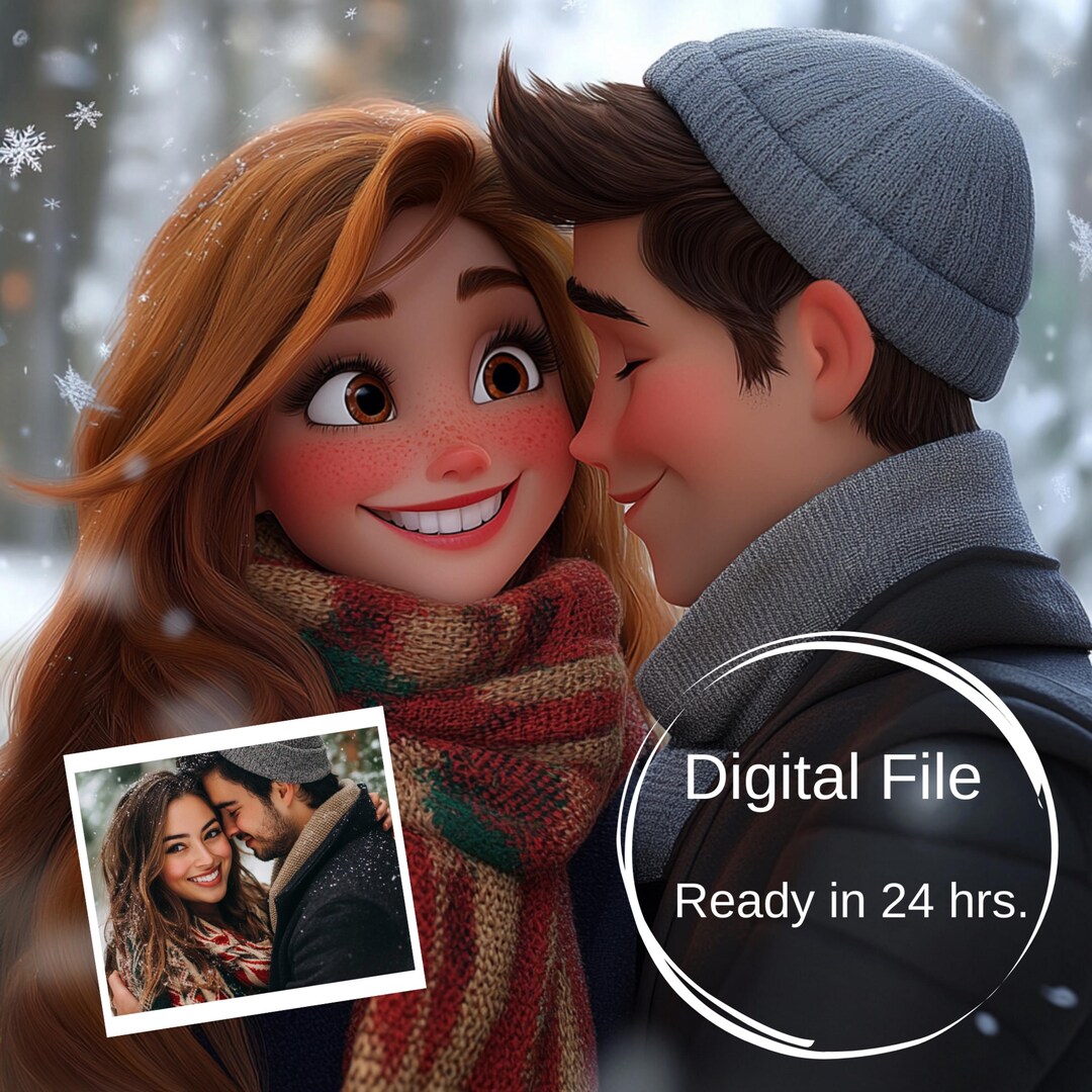 Custom Portrait , Custom Portrait Pixar Style on Canvas Unique ...