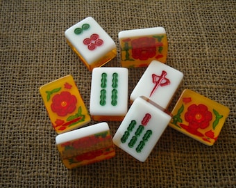 Mahjong Flower Tiles - Etsy