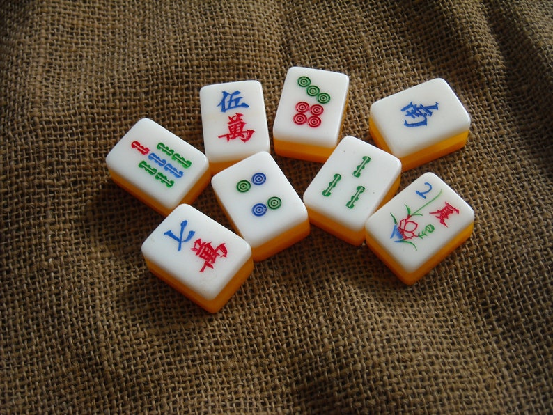8 Triple Layer Mahjong Tiles Mah jong Tiles for Crafts | Etsy