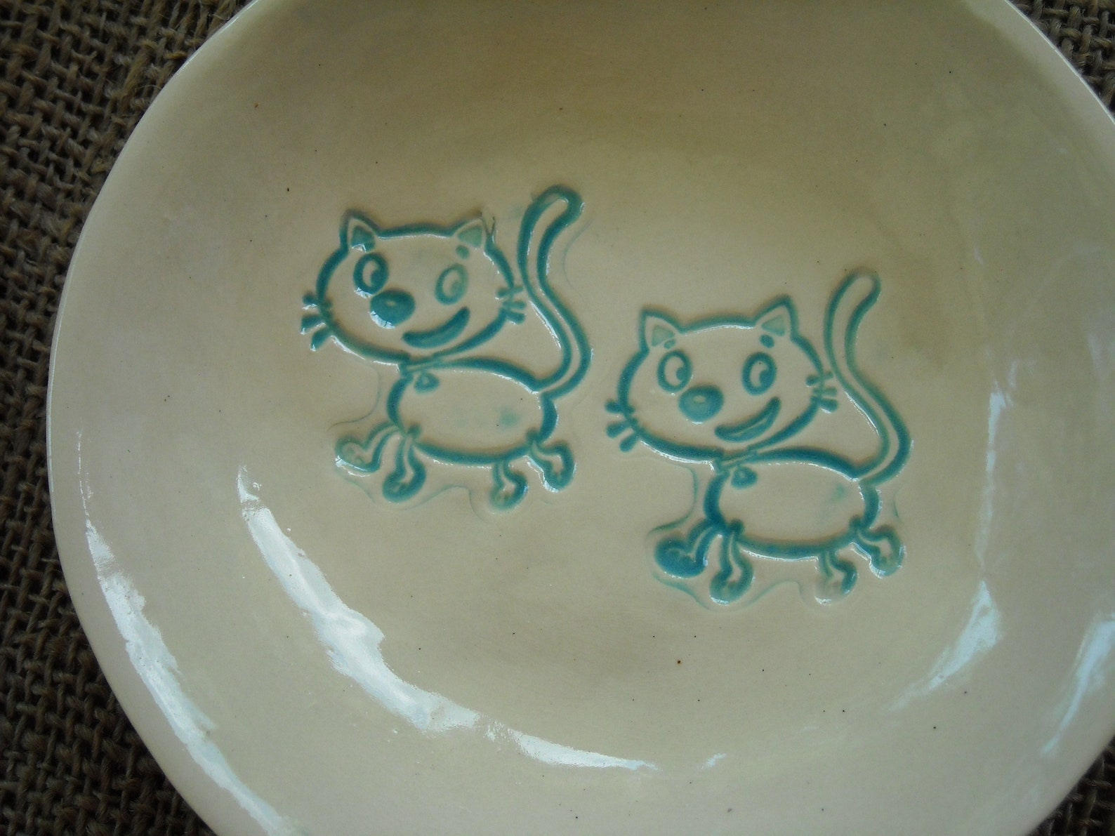 Cat Dish Handmade Pottery Cat Lovers Dish Pet Dish Pet | Etsy